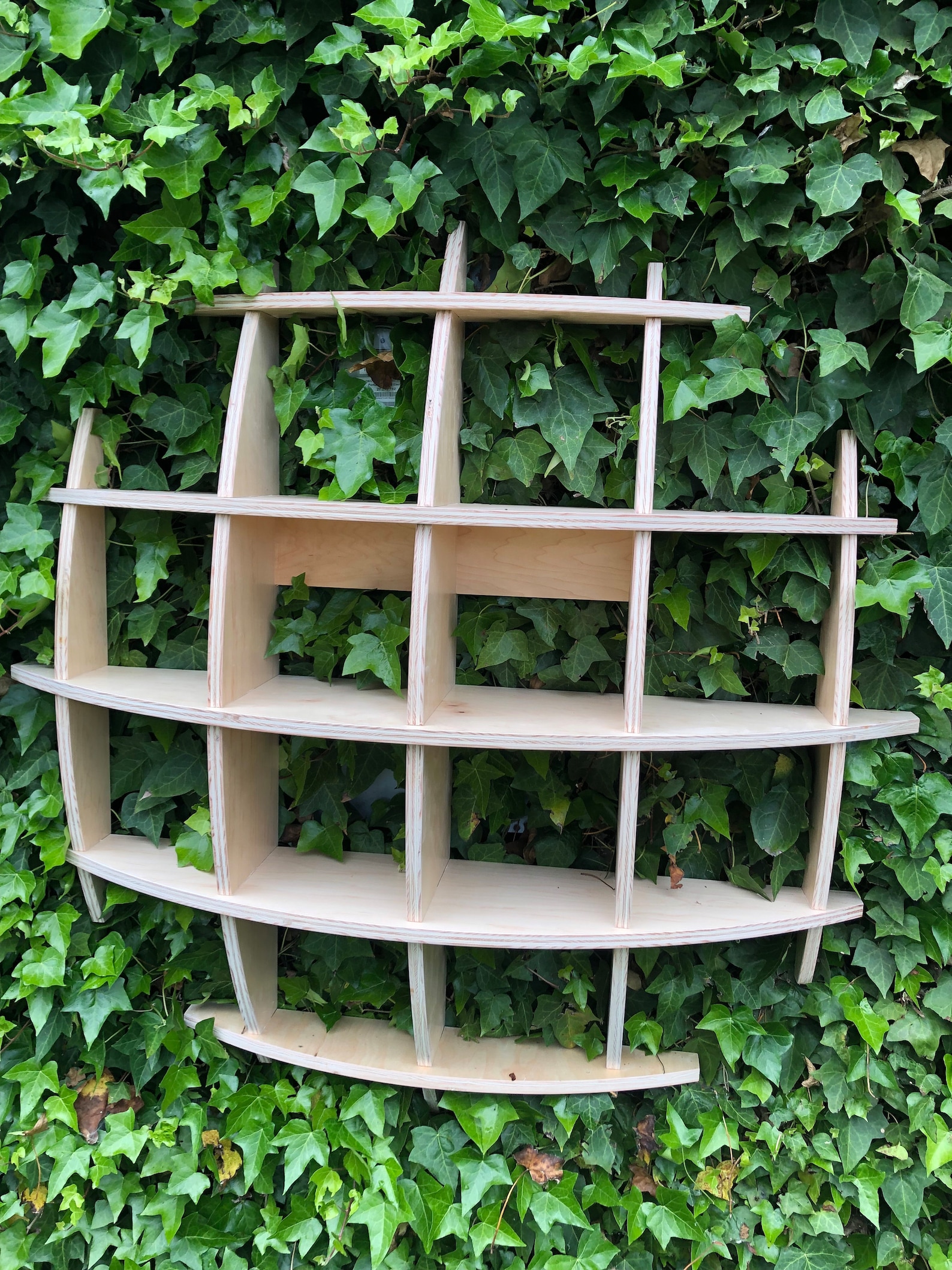 Modular Paintable Wooden Wall Shelf, Sphere Bookcase, Hanging Geometric ...