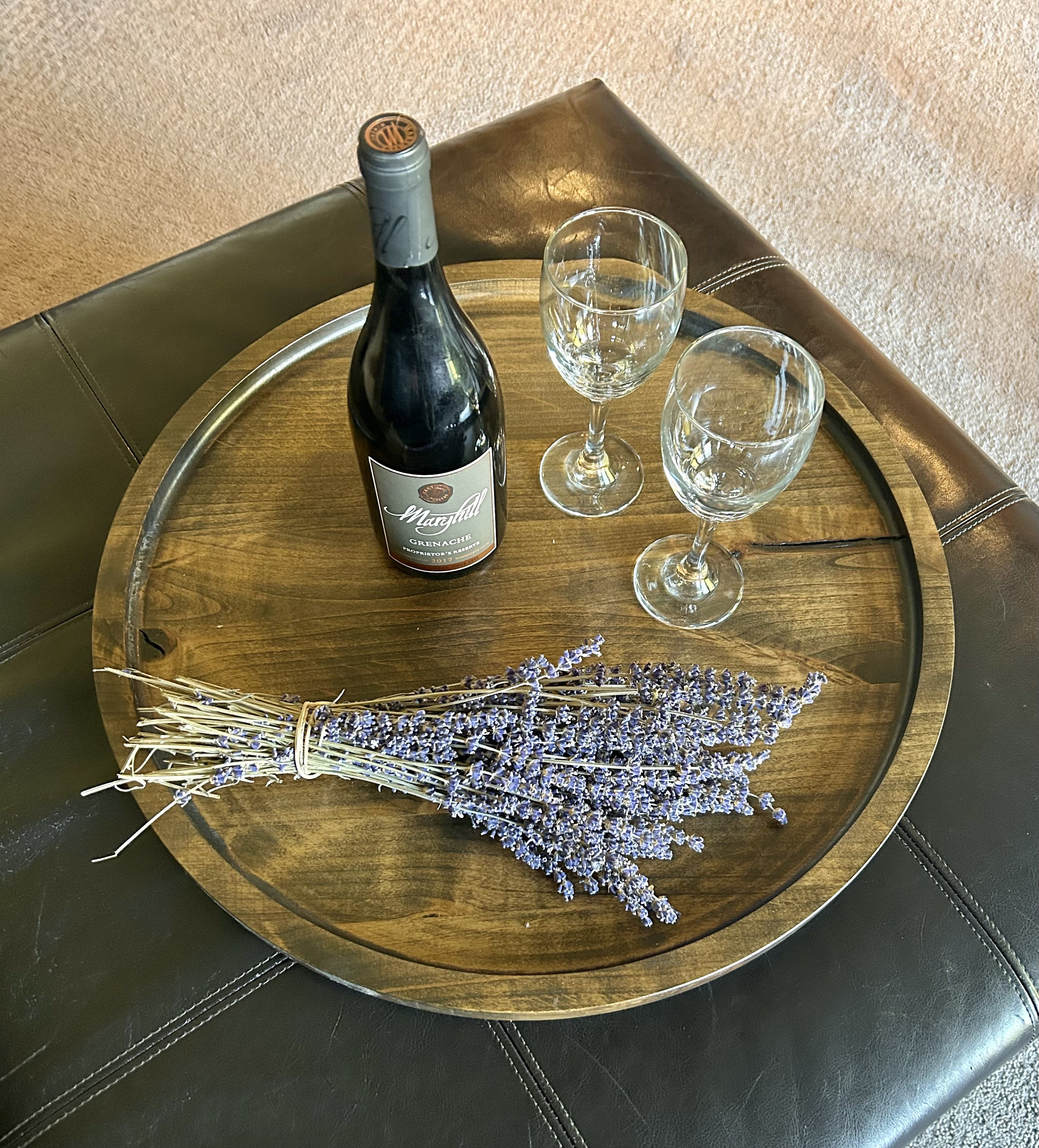 Large Wood Circle Tray Charcuterie Board Serving Platter - Etsy