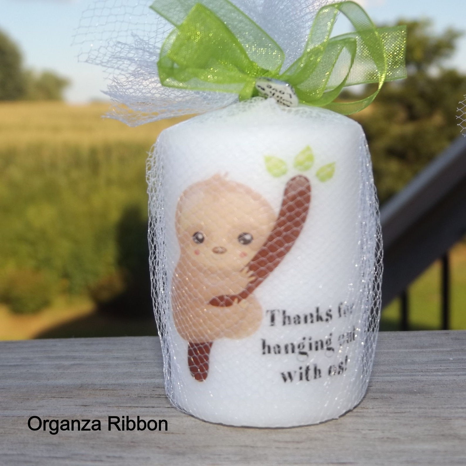 Baby Sloth Animal Baby Shower Candle Favors, Birthday Sloth Candle ...