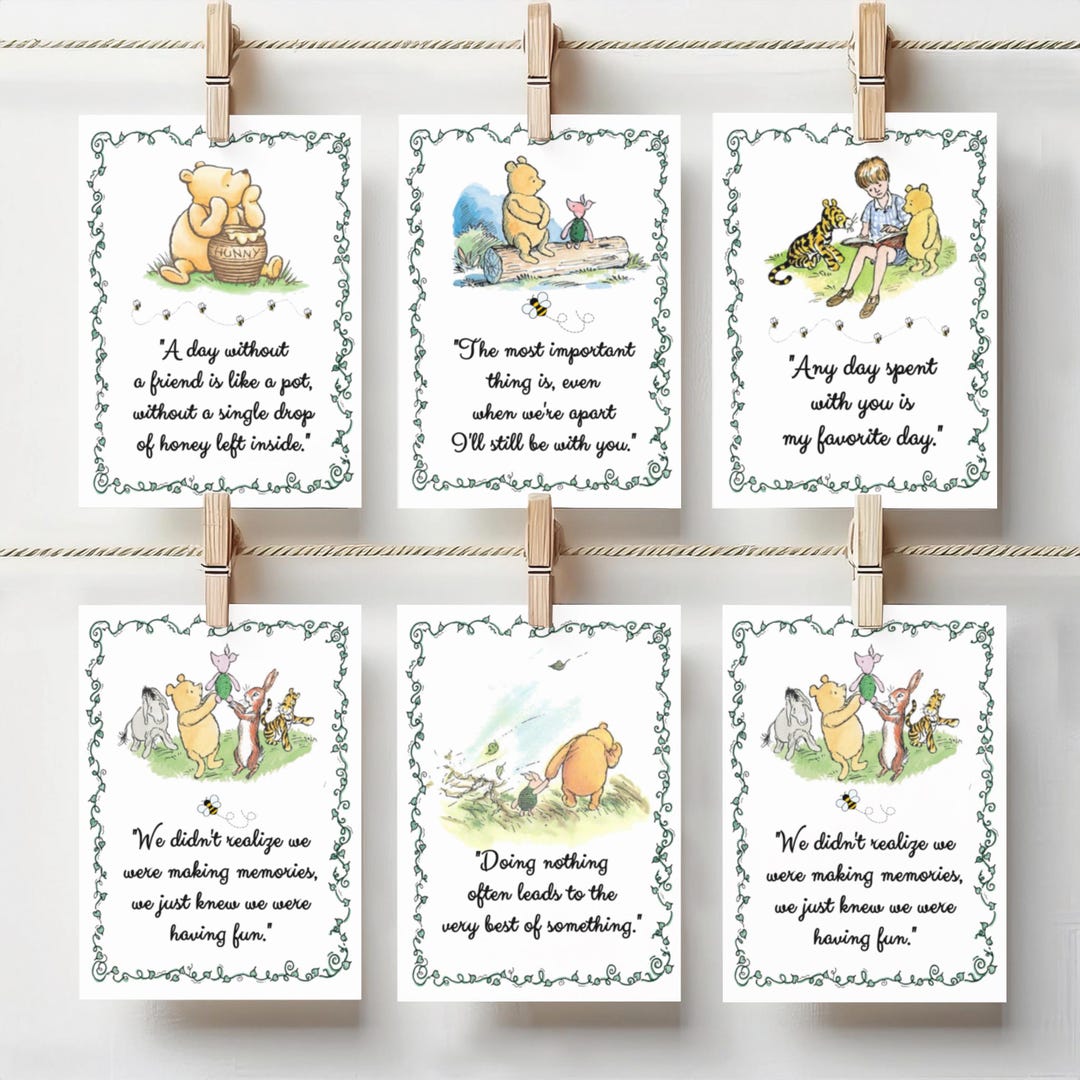 Classic Pooh 5x7 Verse Cards, Classic Pooh Baby Shower Table Cards ...