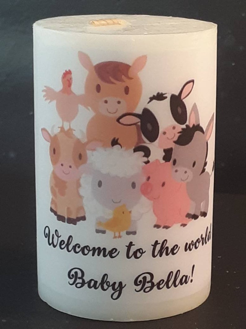 LARGER 3 Inch Style Farm Animals Candle Favors - Farm Animals Baby ...