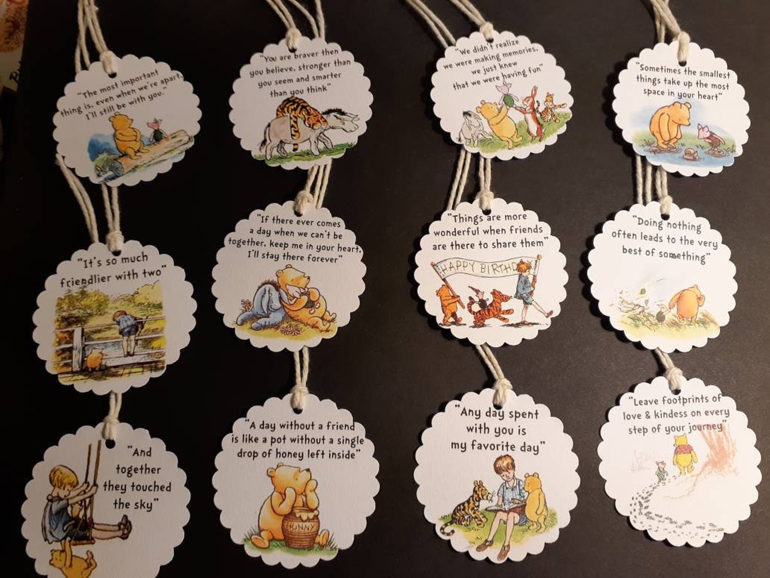Classic Pooh Scallop Circle Gift Tags, Classic Pooh Thank You Tags ...
