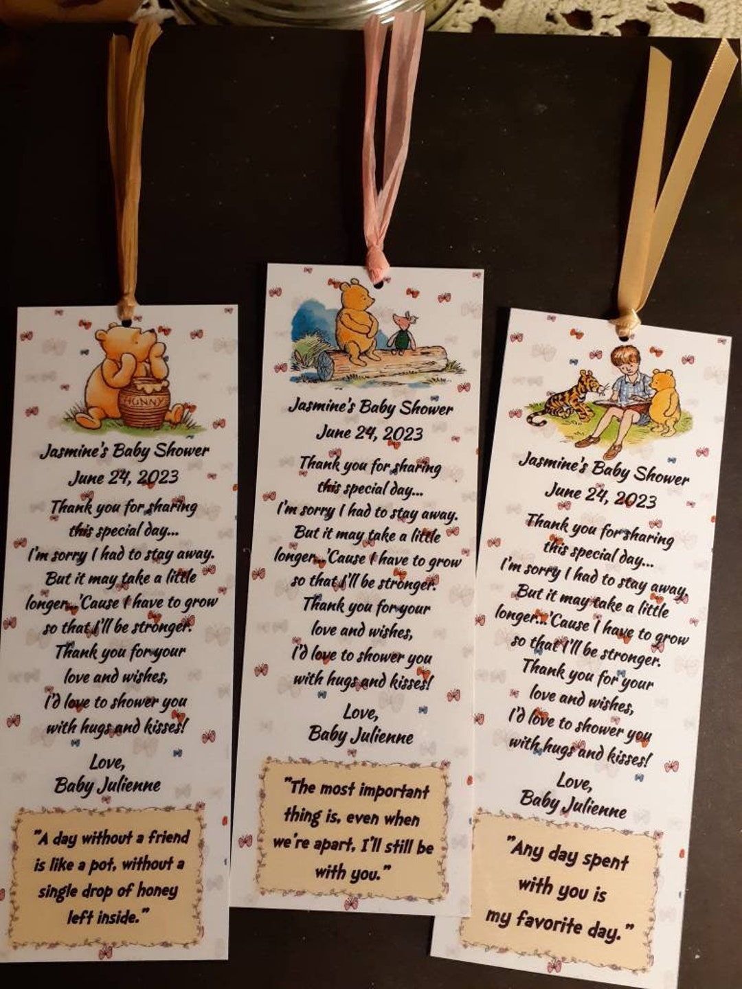 Classic Pooh Verse Bookmark Favors, Classic Pooh & Friends Bookmarks ...
