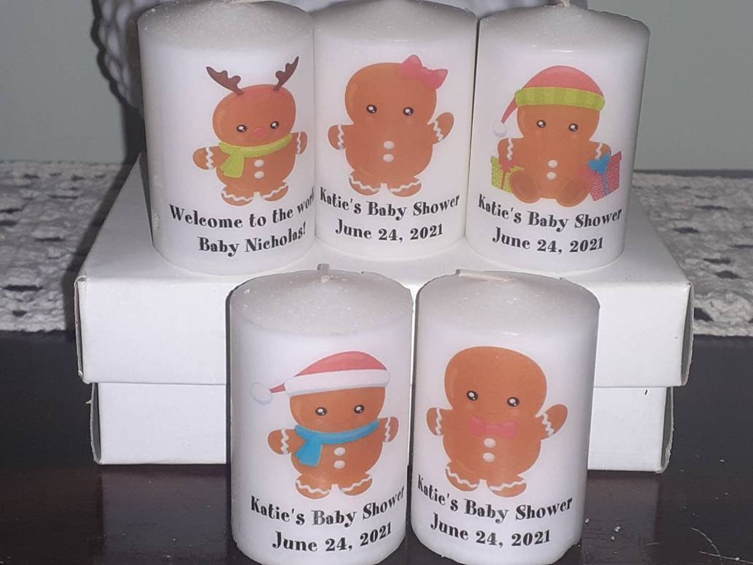 Gingerbread Babies Baby Shower Candle Favors, Gingerbread Man Baby ...