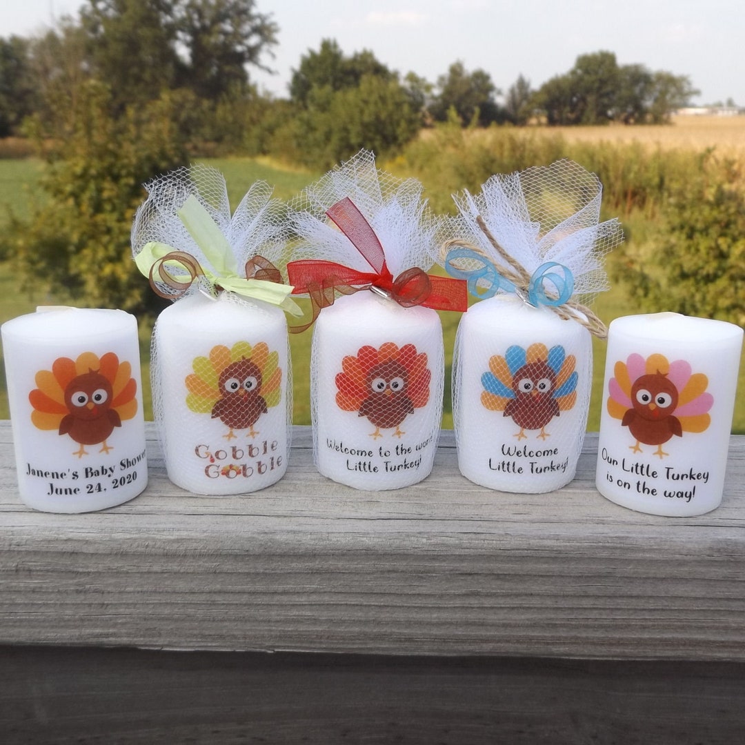 Little Turkey Baby Shower Candle Favors, Fall Baby Shower Favors, Our ...