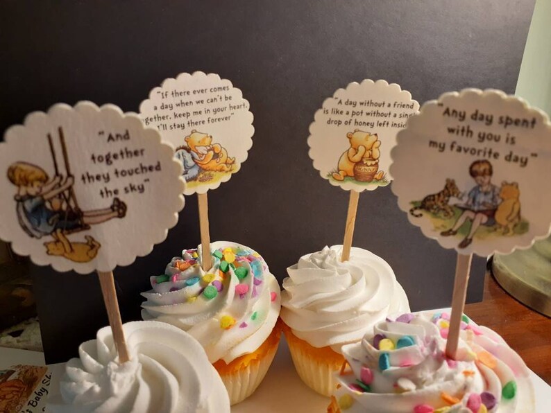 Classic Pooh & Friends Cupcake Toppers, Classic Pooh Verses Cupcake ...