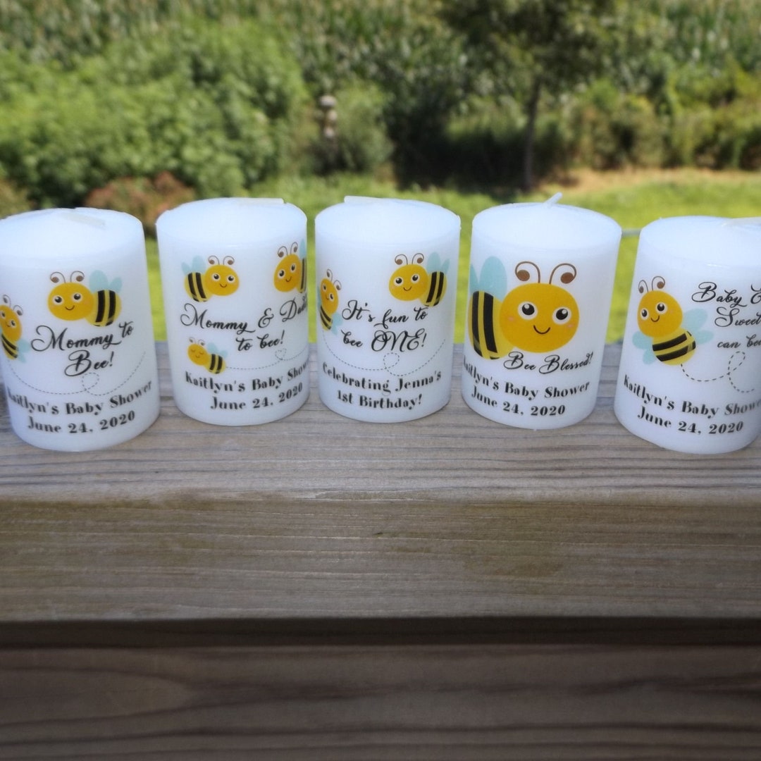 Bumble Bee Baby Shower Candle Favors - Bumble Bee Birthday, Baptism ...