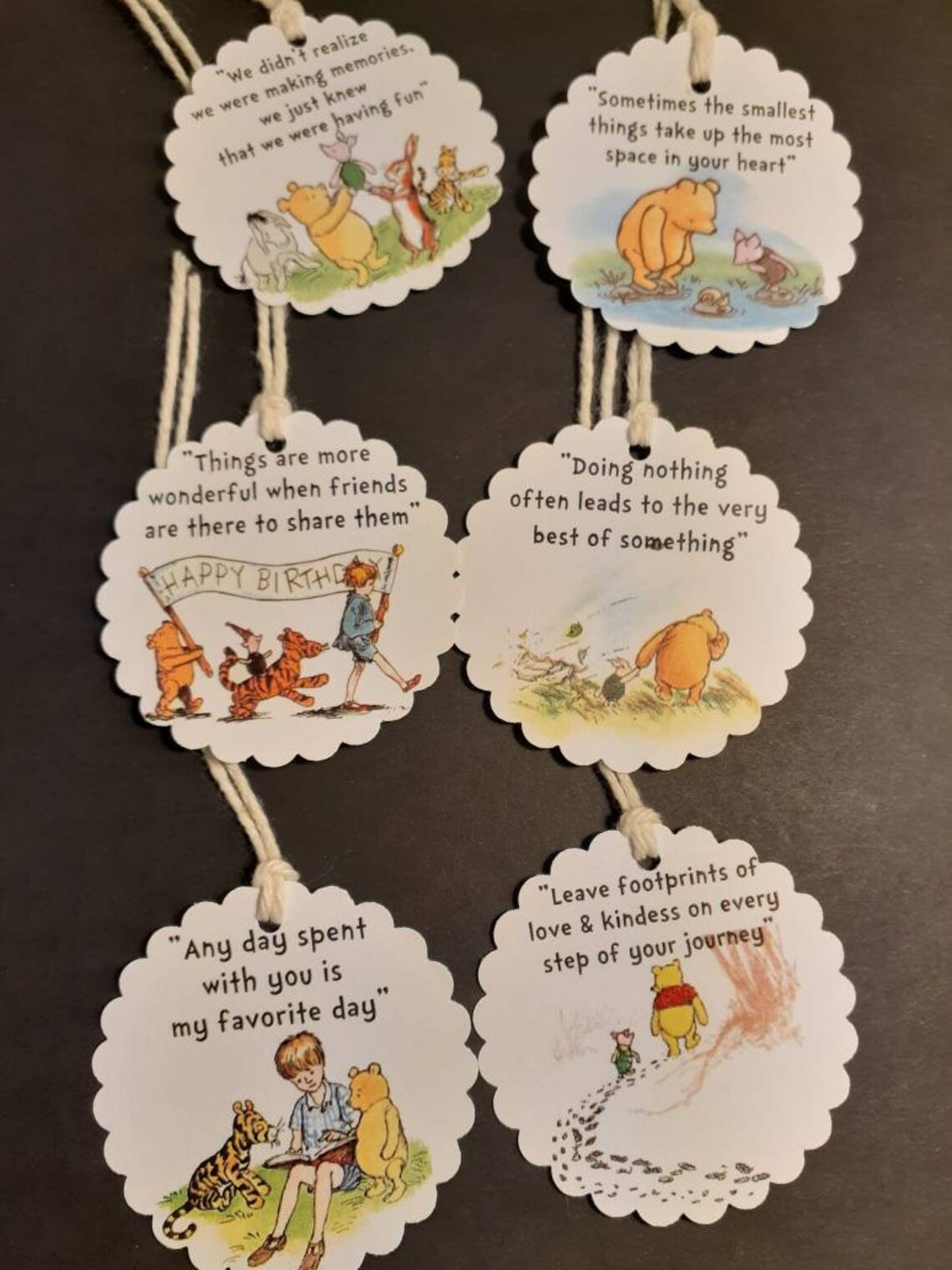 Classic Pooh Scallop Circle Gift Tags, Classic Pooh Thank You Tags ...