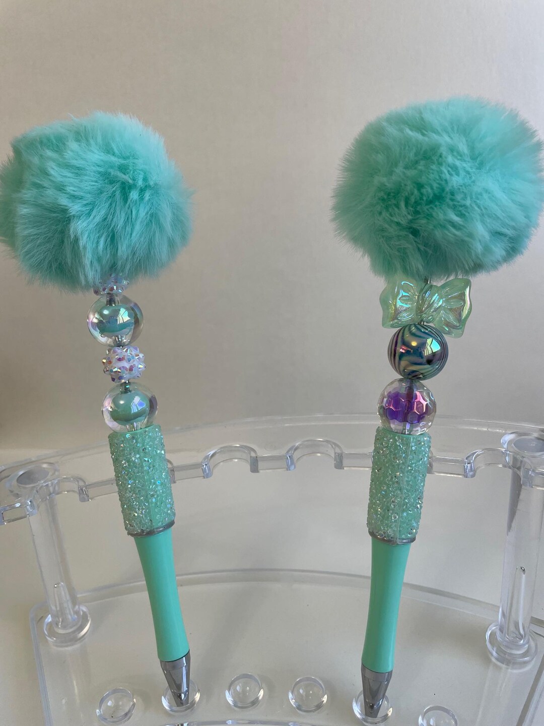 Mint Green Pom Pom Pens - Etsy