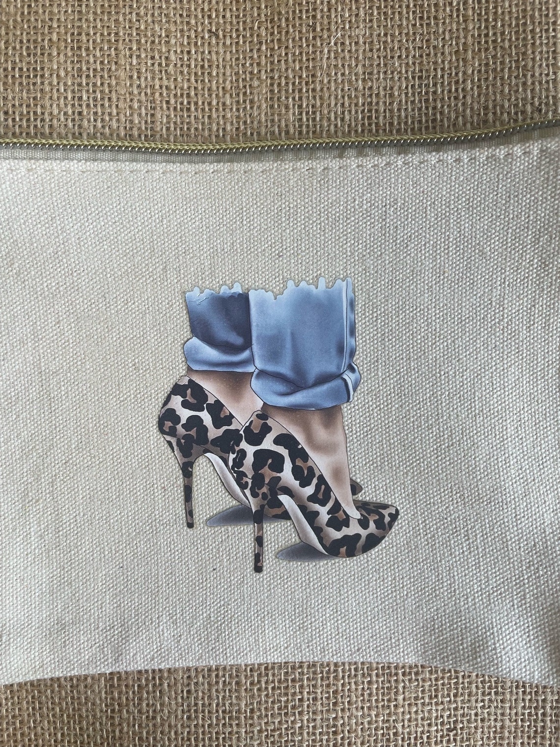 Leopard Shoe Decal Canvas Pouch - Etsy