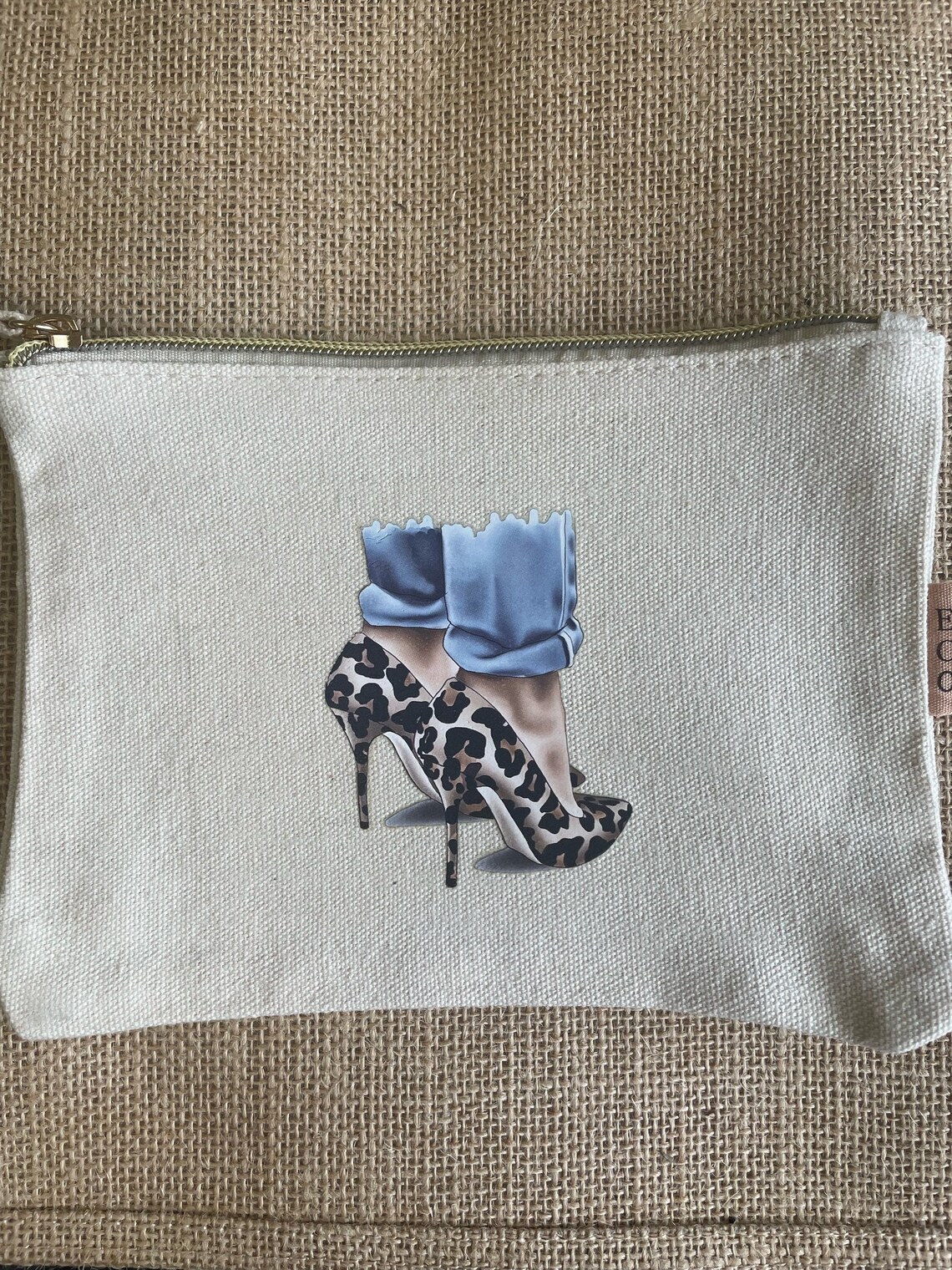 Leopard Shoe Decal Canvas Pouch - Etsy