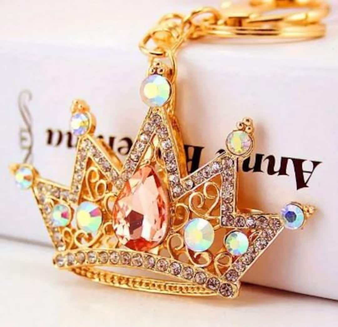 Gold Crown Key Chain / Handbag Charm - Etsy
