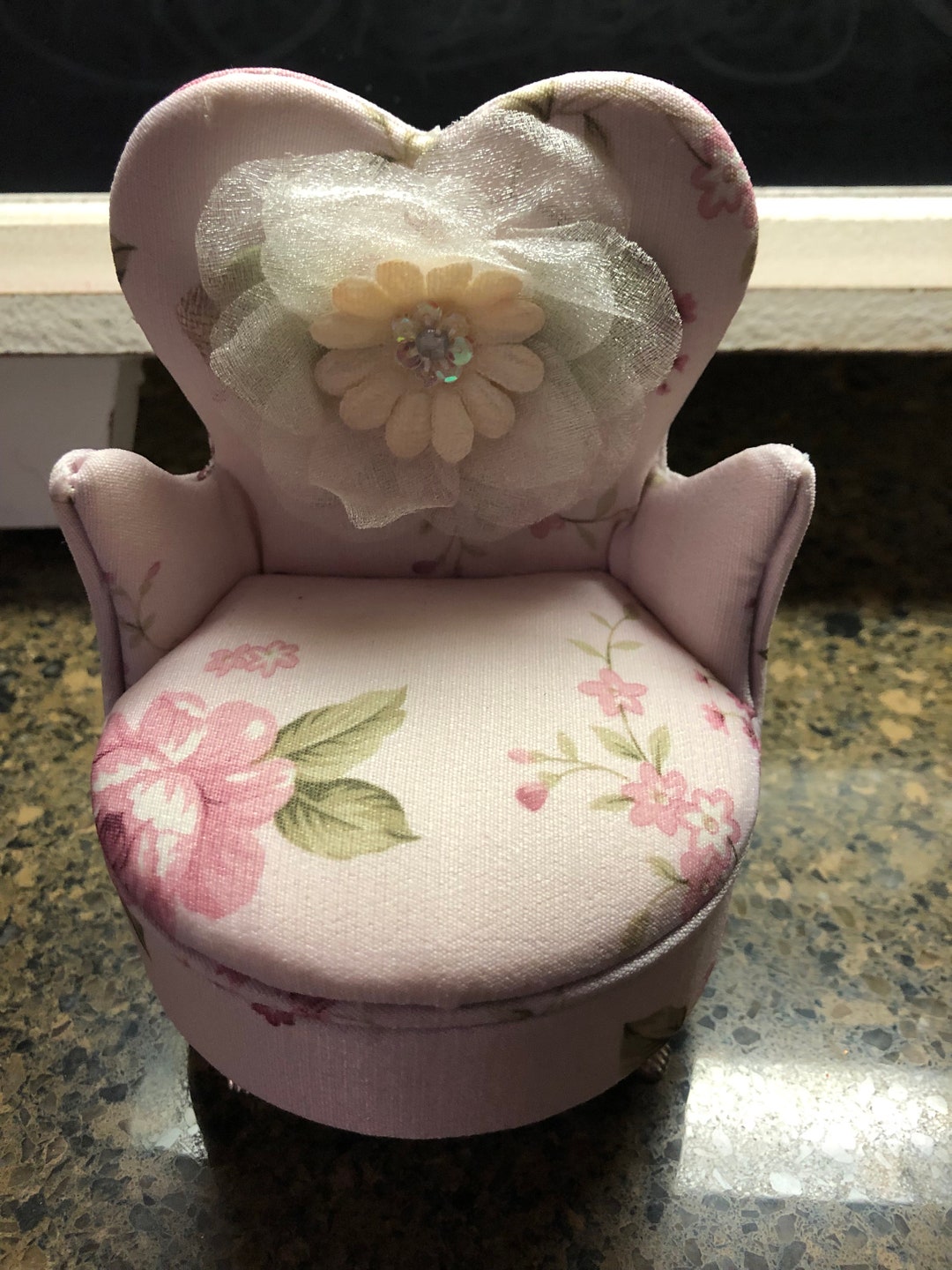 Pink Floral Chair Jewelry Holder - Etsy