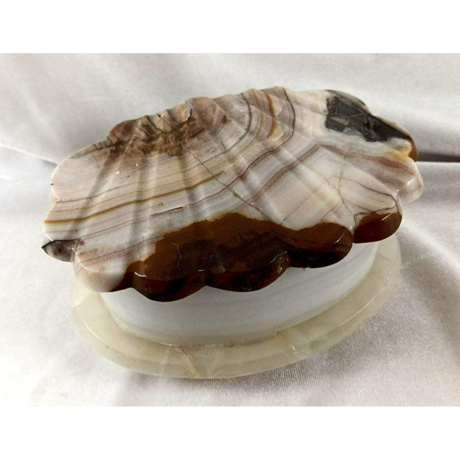 1940s Italian Onyx Marble Shell Shape Trinket Jewelry Box Footed - Etsy