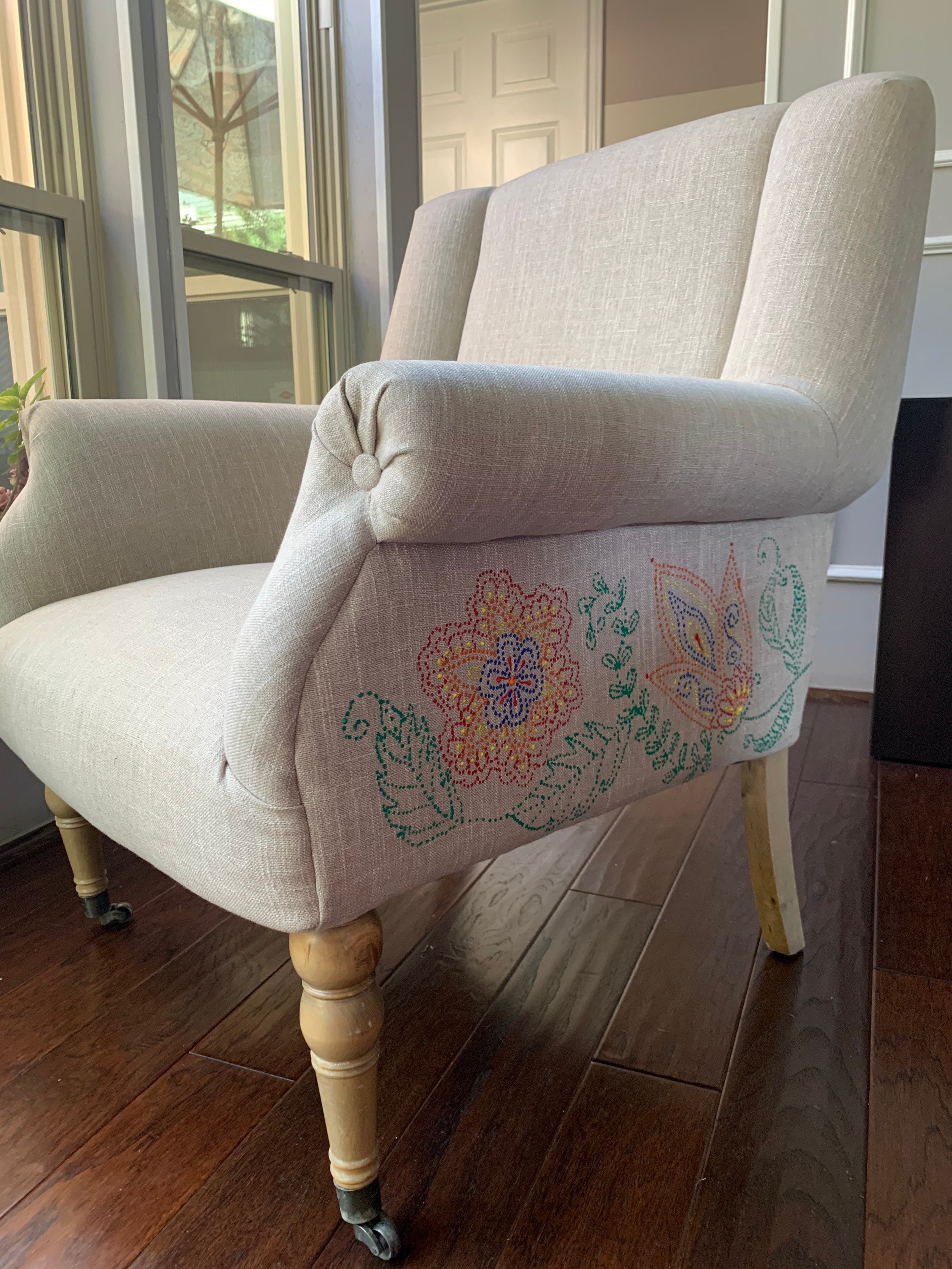 SOLD - Customizable "hand Stitch" Accent Chair - Etsy