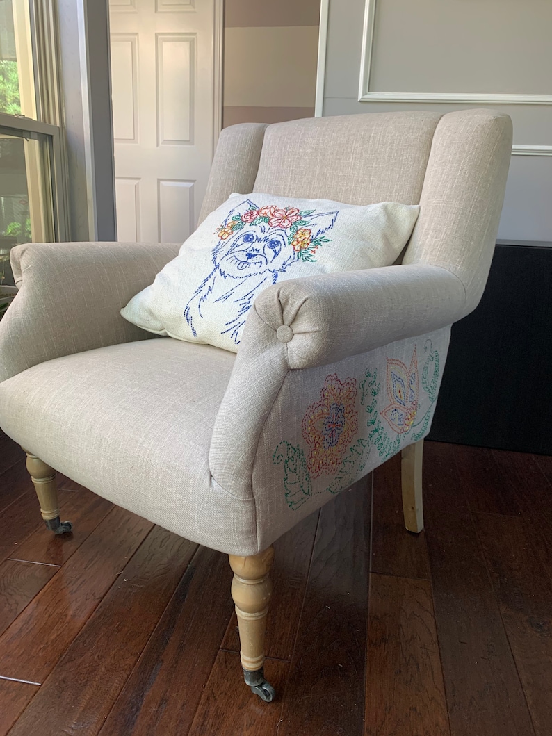 SOLD - Customizable "hand Stitch" Accent Chair - Etsy