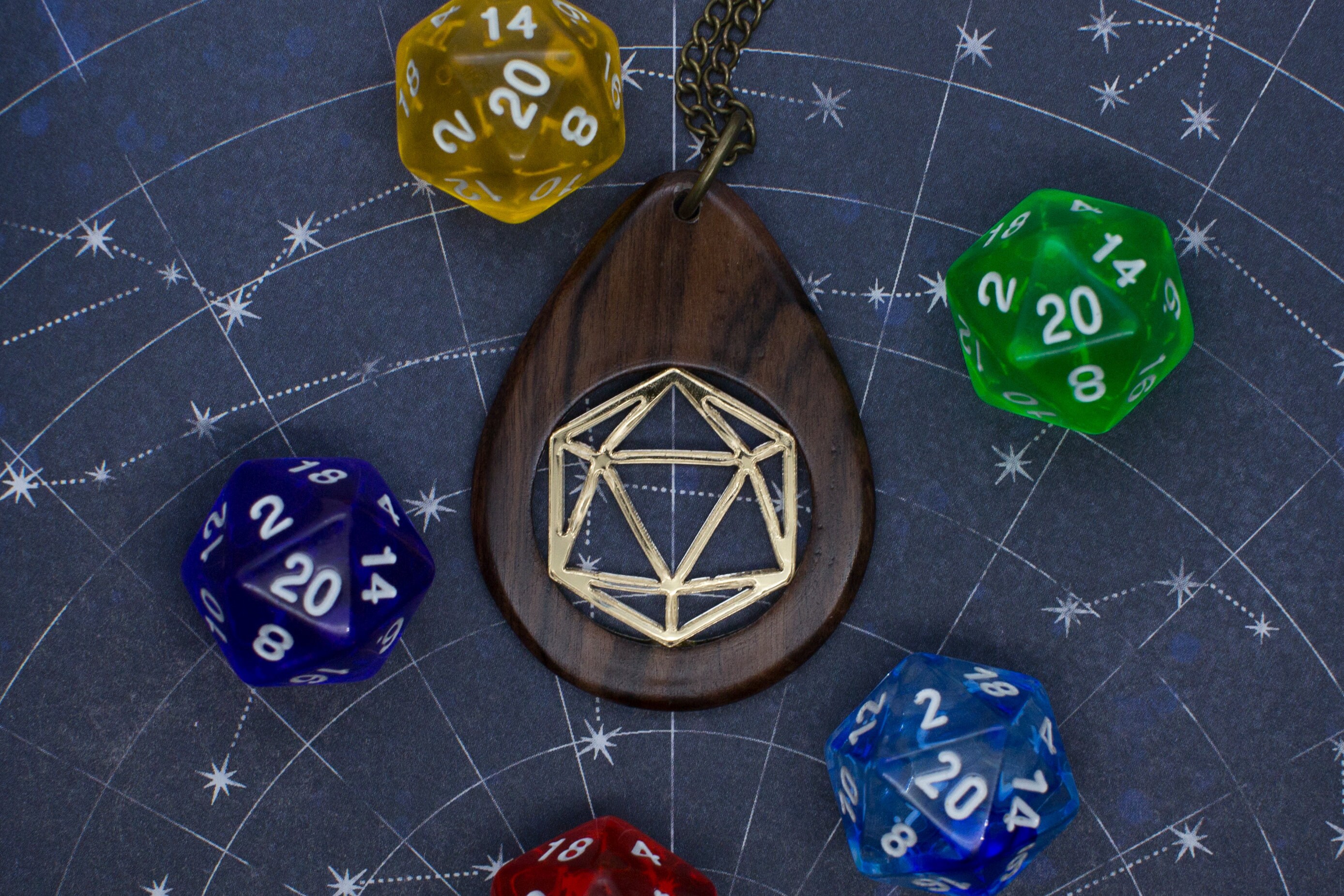 D&D D20 Wood Pendant - Tabletop Jewelry - Etsy