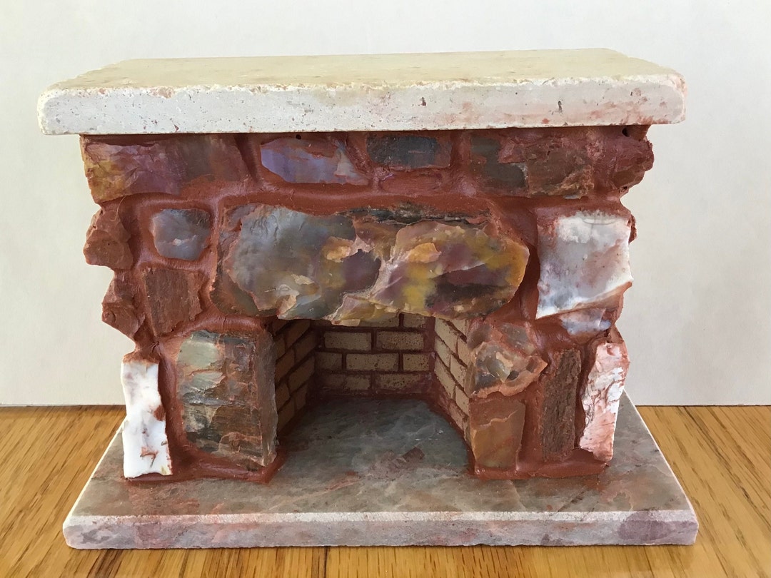 Masonry Miniatures #110- Miniature Stone Fireplace Built From Petrified ...