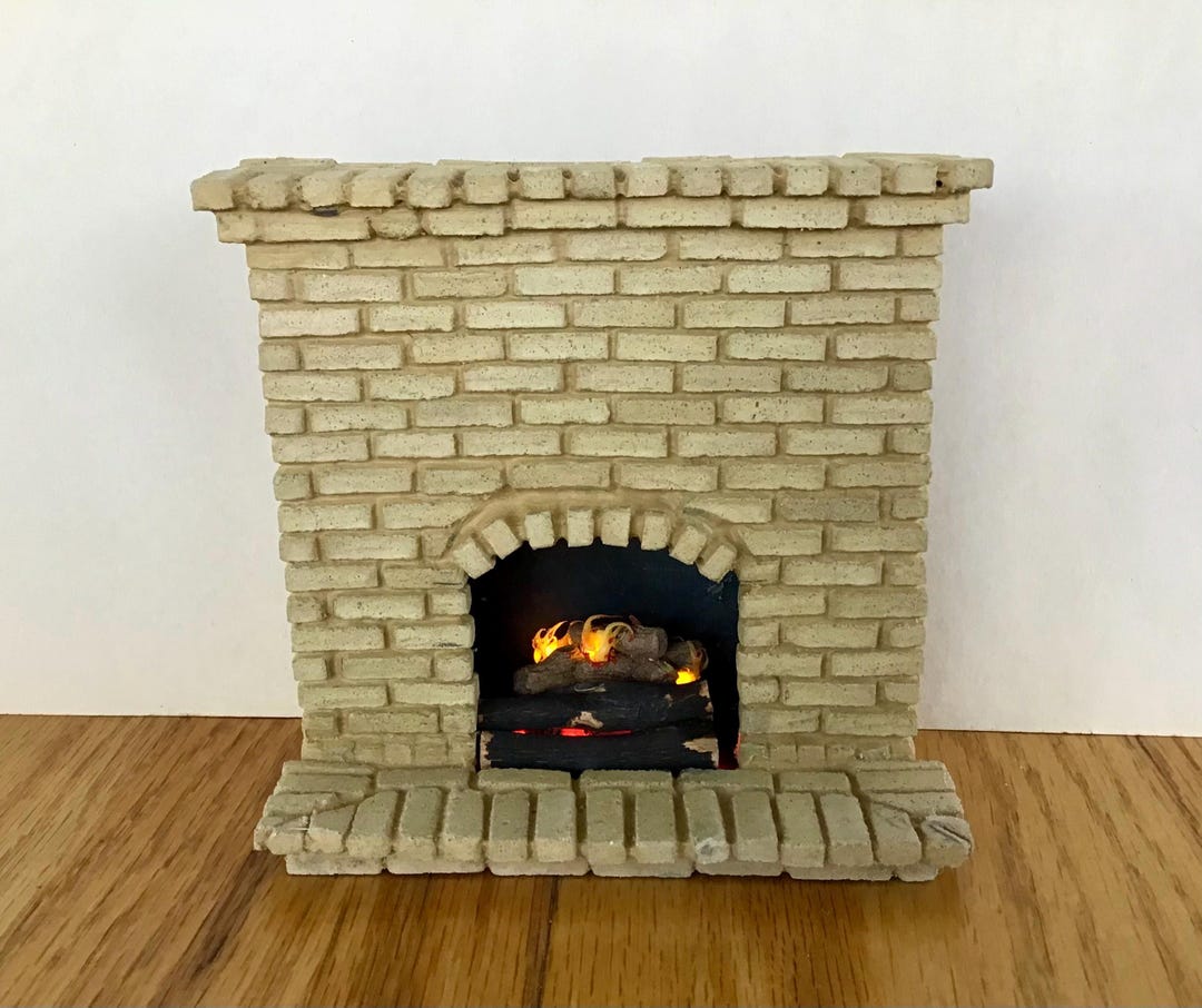 Masonry Miniatures #157- Miniature Dollhouse Handmade Brick Fireplace ...