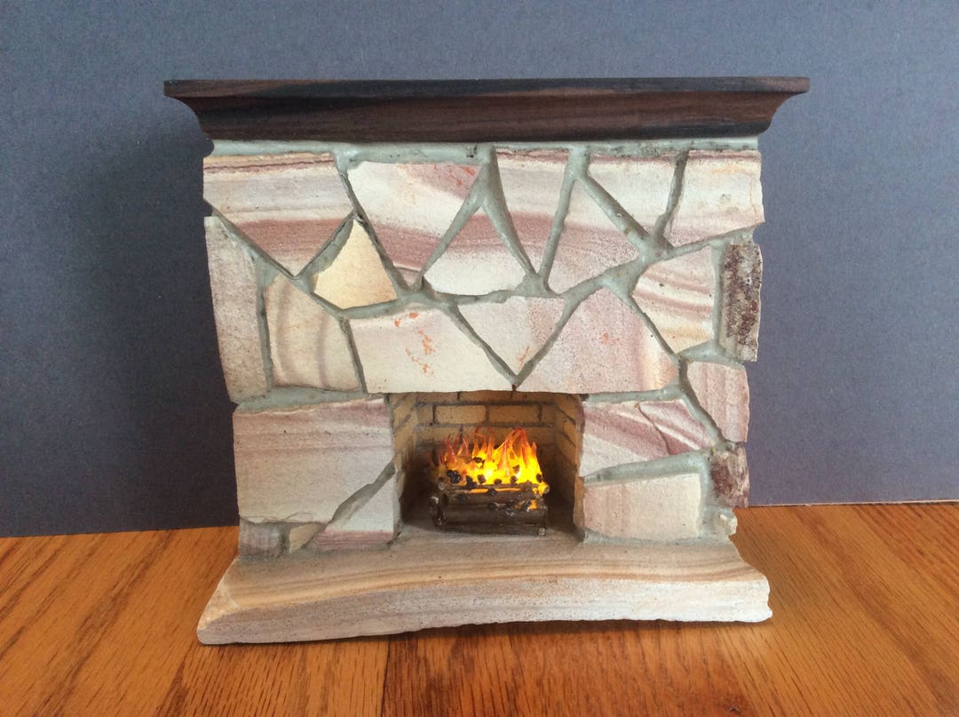 Masonryminiatures #47- Rainbow Sandstone Miniature Fireplace/ 1:12 ...