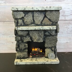 Masonryminiatures by Rex- #137- Miniature Stone Fireplace Made From ...