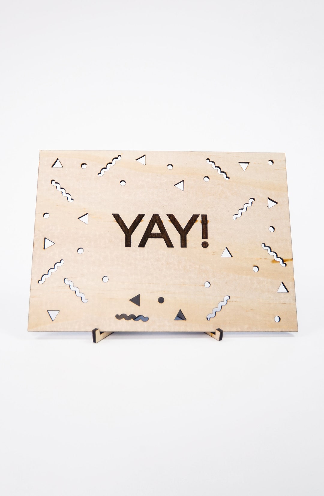 YAY Wood Card With Personal Message - Etsy