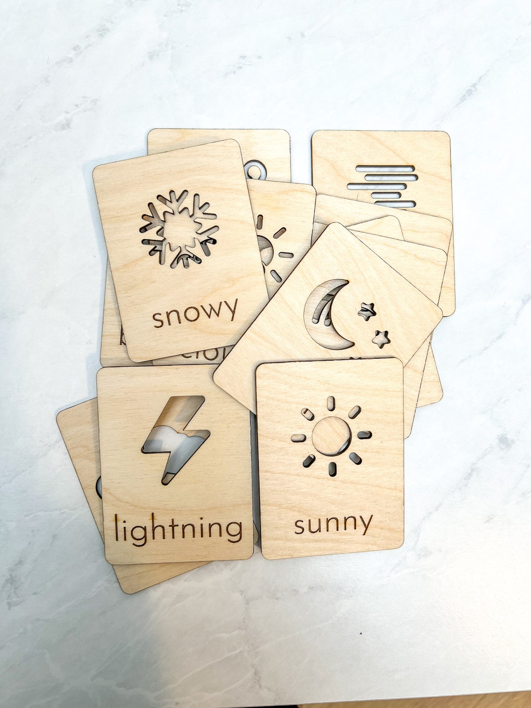 12 Weather Flashcards | Wood | Montessori Learning *ADOPTION FUNDRAISER ...