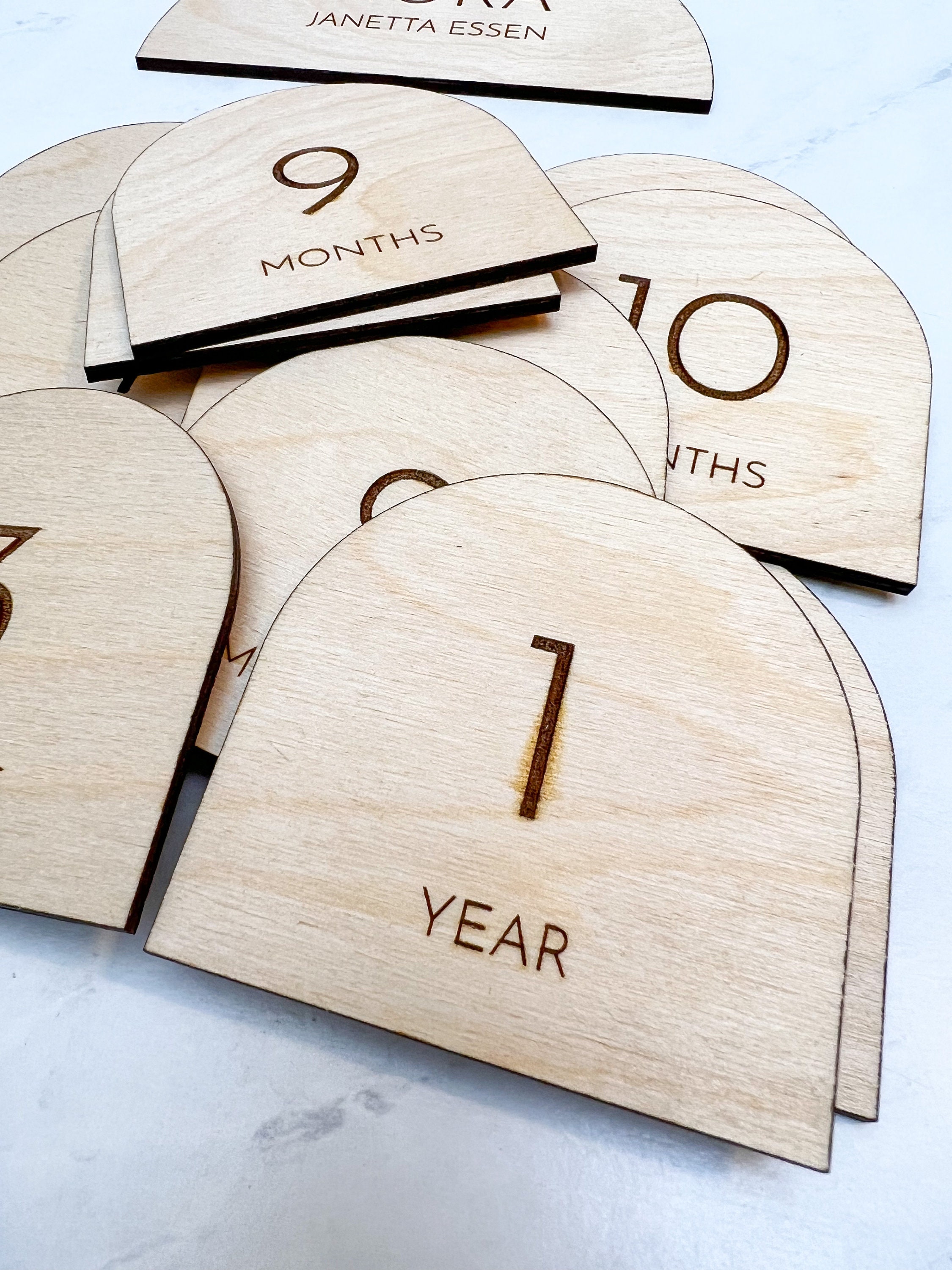 Modern Milestones 1 Month 1 Year Arch Decor Wood - Etsy