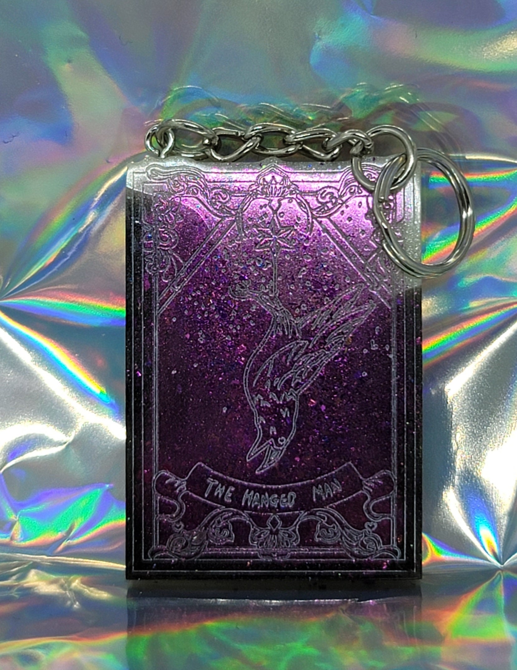 Iridescent the Hanged Man Tarot Keychain - Etsy