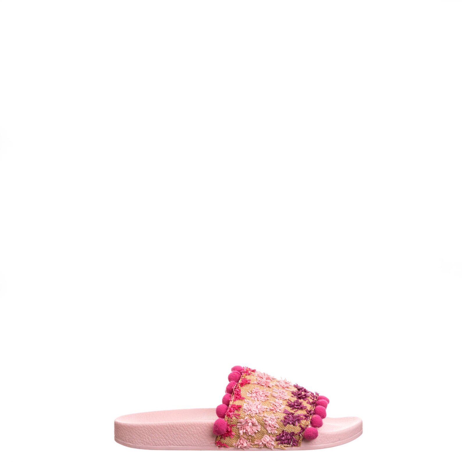 Pool Slides Raffia flowers and pom pon embellished pool | Etsy