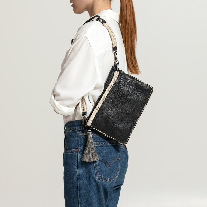 Black Leather Fanny Pack Leather Waist Bagbelted Pocket - Etsy