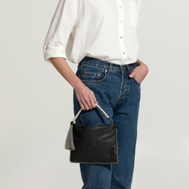 Black Leather Fanny Pack Leather Waist Bagbelted Pocket - Etsy