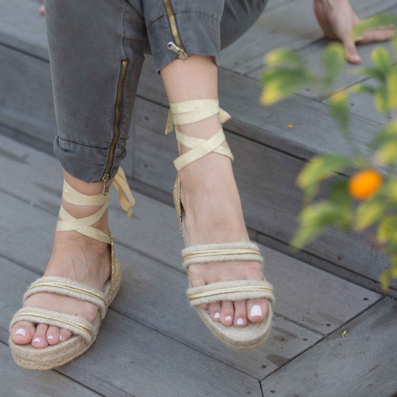 Boho Sandals Platform Sandals Espadrilles Gift for Her - Etsy