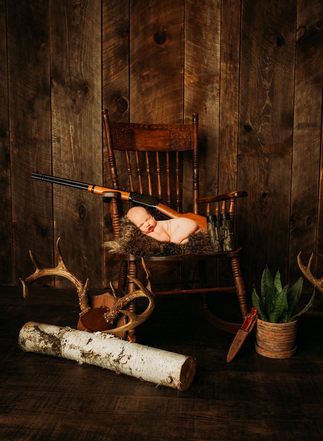 Newborn Digital Backdrop - Deer Hunting Antlers - Etsy