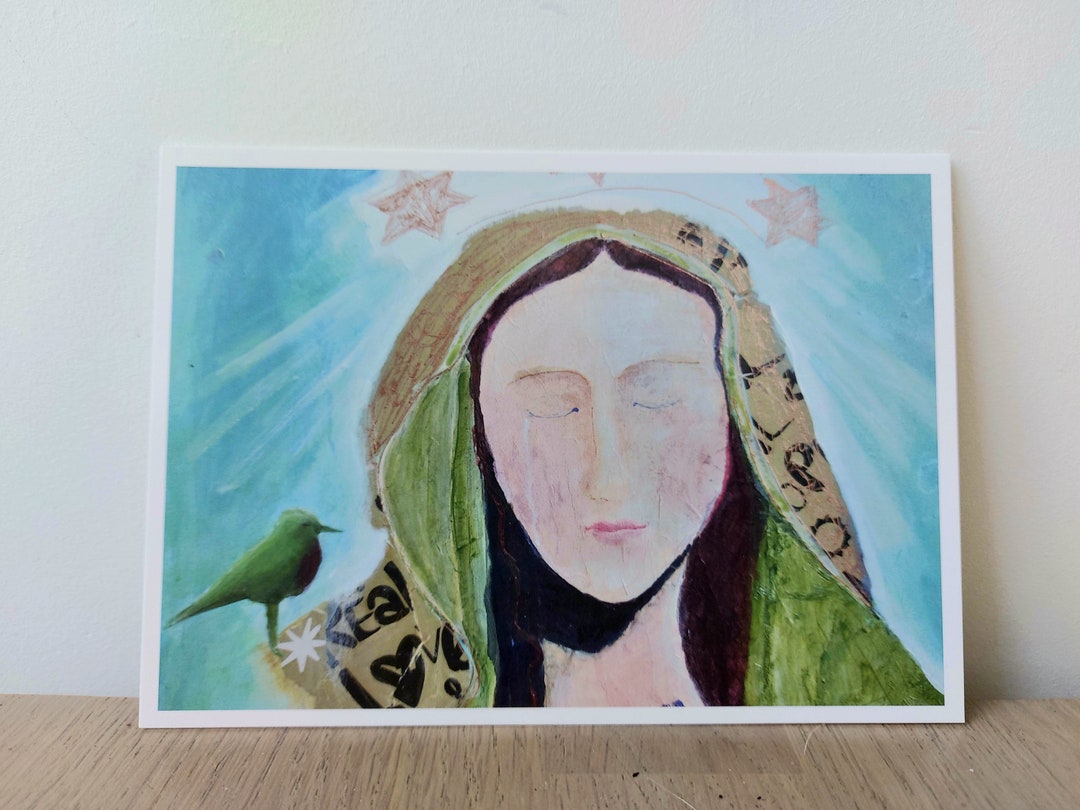 Art Card Mary & Bird - Etsy