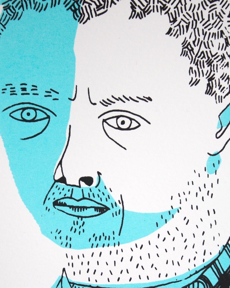 BLUE MOOD Face Illustration Limited Edition Screen Print - Etsy