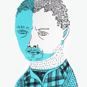 BLUE MOOD - Face Illustration - Limited Edition Screen Print - Face ...