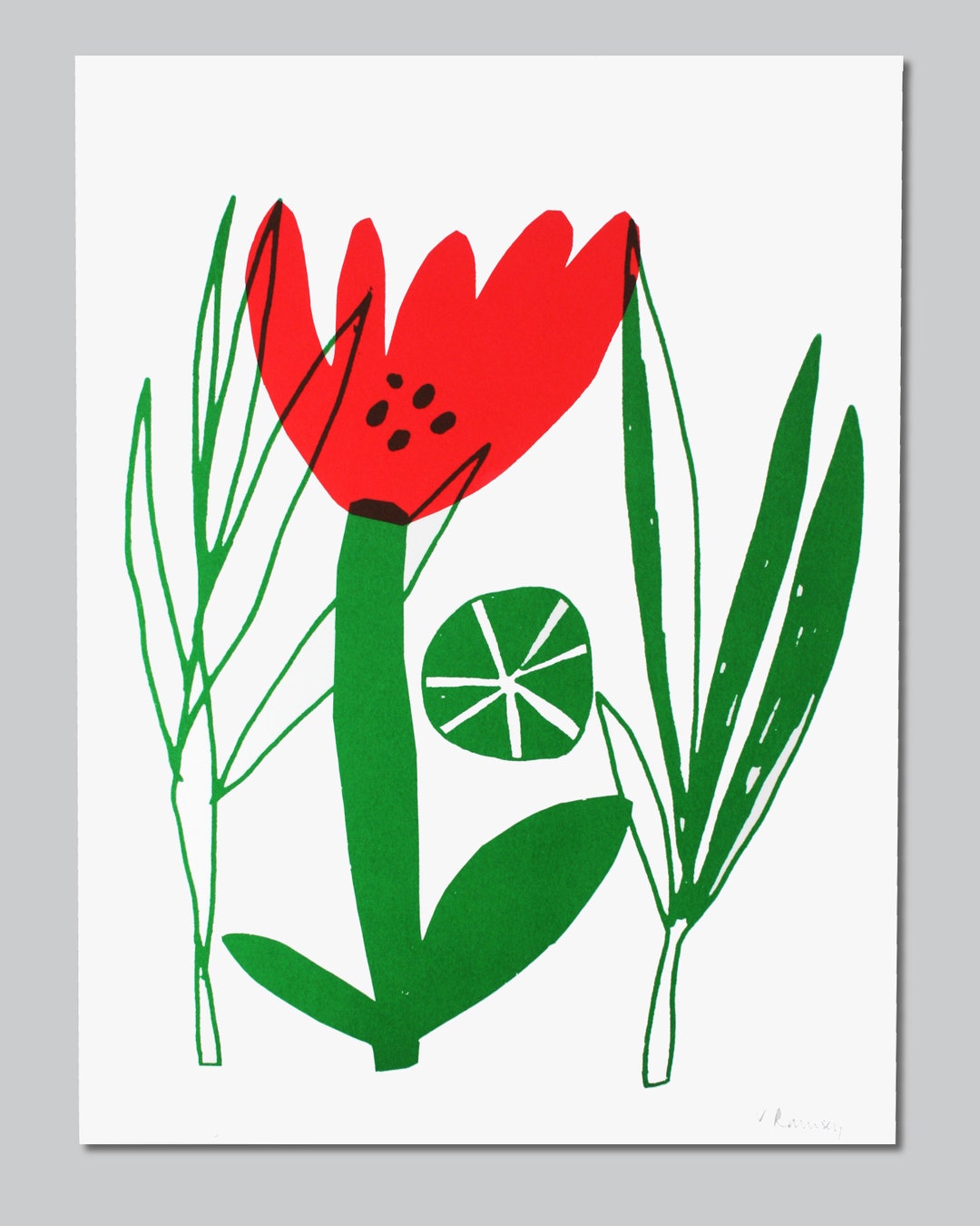 Poppy Wall Art, Flower Wall Art, Poppy Screen Print, Poppy Art, Limited ...