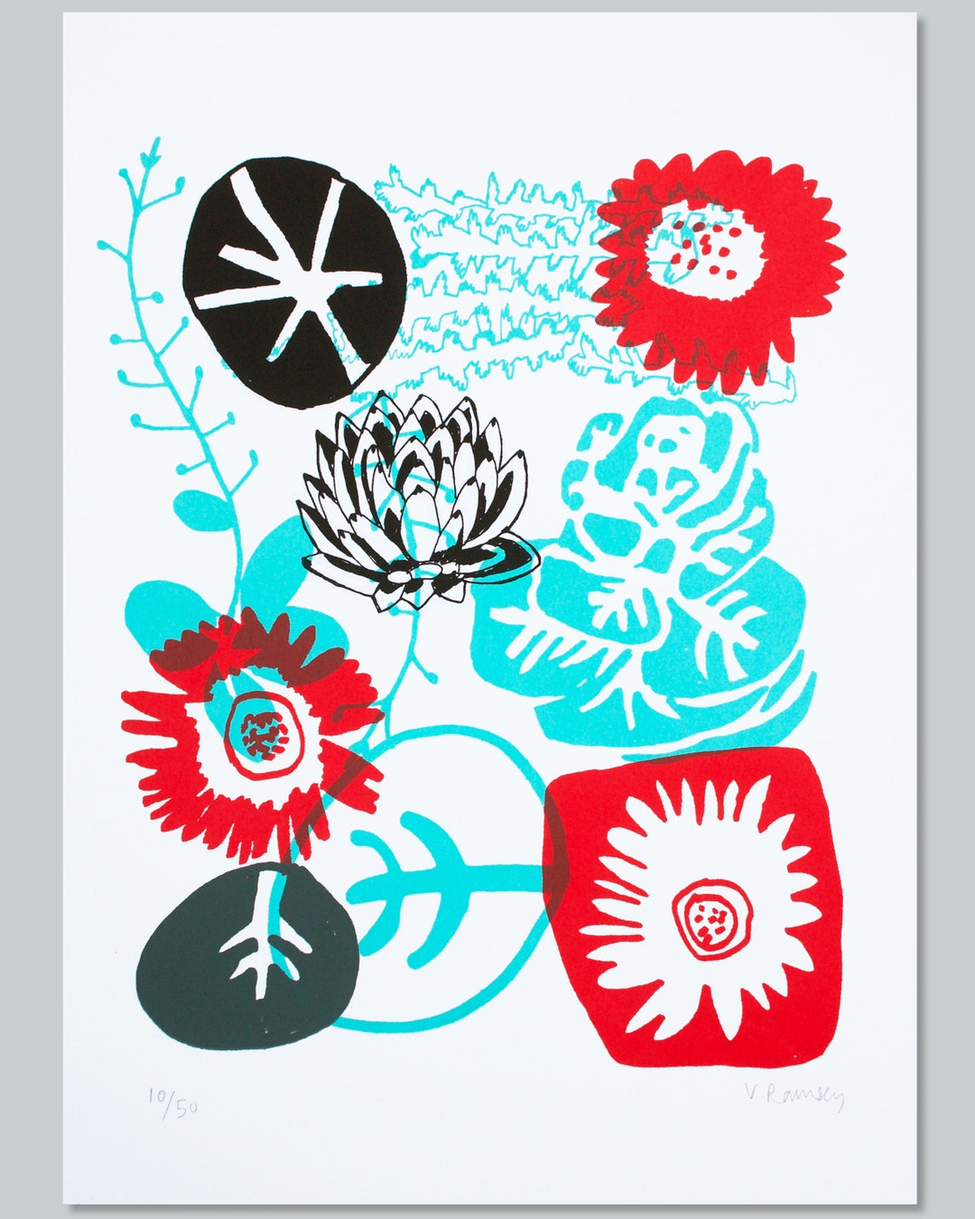 Contemporary Screen Print, Abstract Print, Botanical Abstract, Limited ...