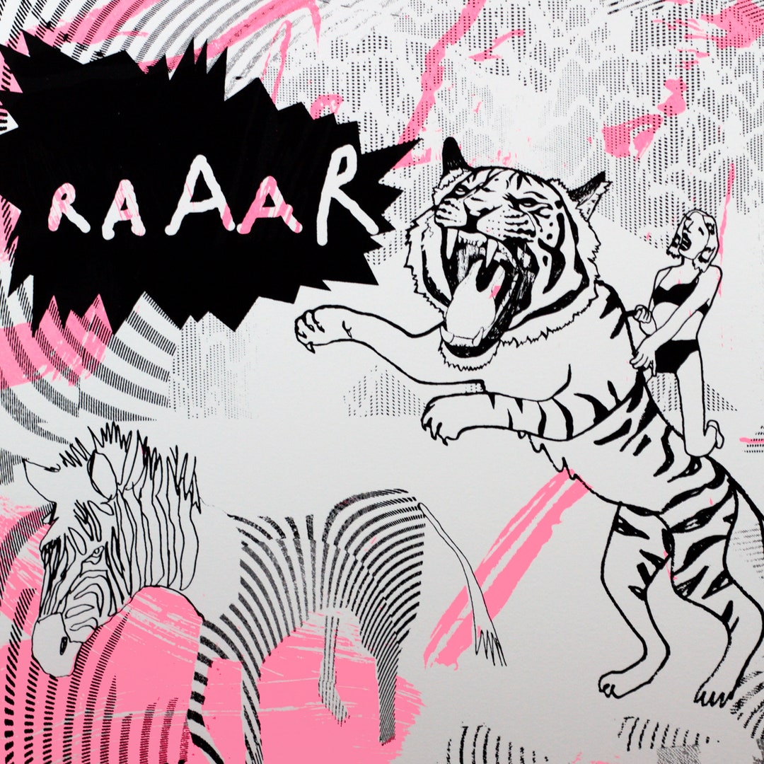 Tiger Screen Print - Limited Edition Screen Print - Tiger - Fluorescent ...