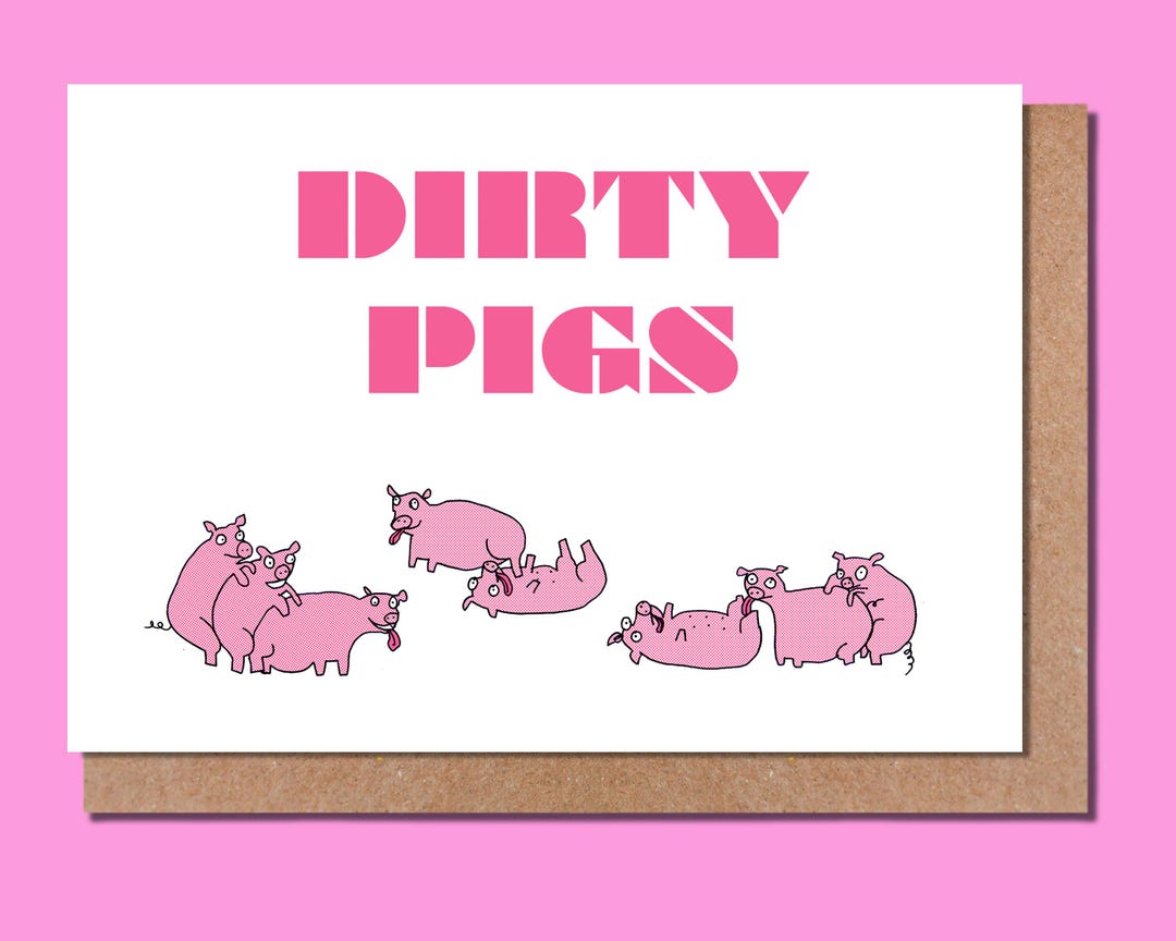 Rude Funny Valentine's Day Card - Dirty Pigs - Etsy