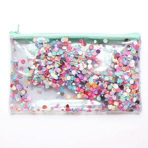 Confetti Party / Small Pouch, Transparent Handbag, Clear Bag, Pencil ...