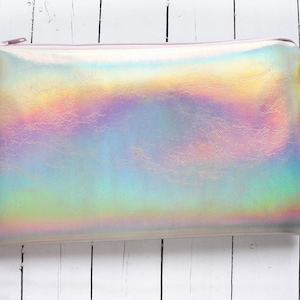 Rainbow Pouch / Holographic Bag, Iridescent Bag, Small Pouch, Faux ...
