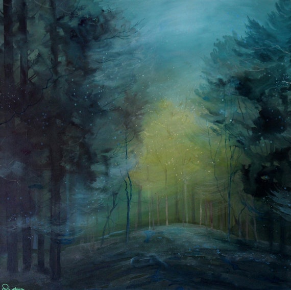 Forest At Twilight Painting