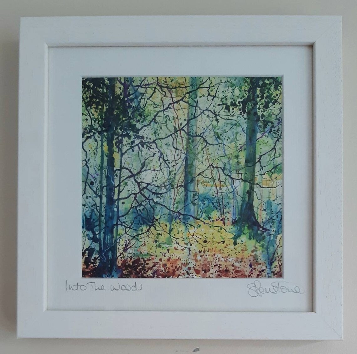 Framed Print of Trees Woodland Print Autumn Tree Print - Etsy