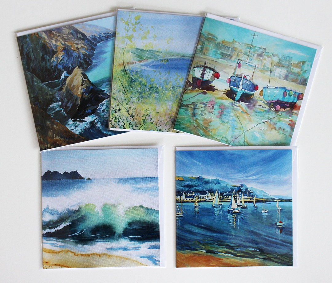 Art Cards of Cornwall Coast and Sea, Acrylic Paintings, Personal Touch ...
