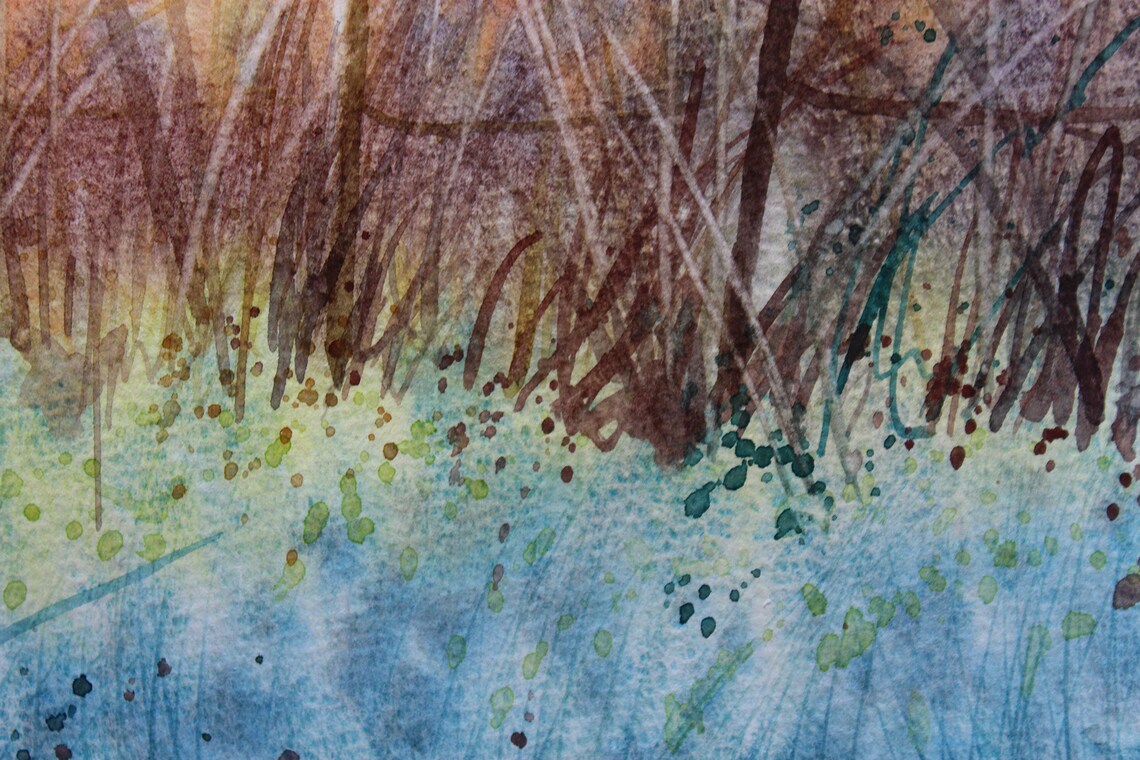 Sunlight Streaming Through Trees Summer Watercolour Landscape - Etsy