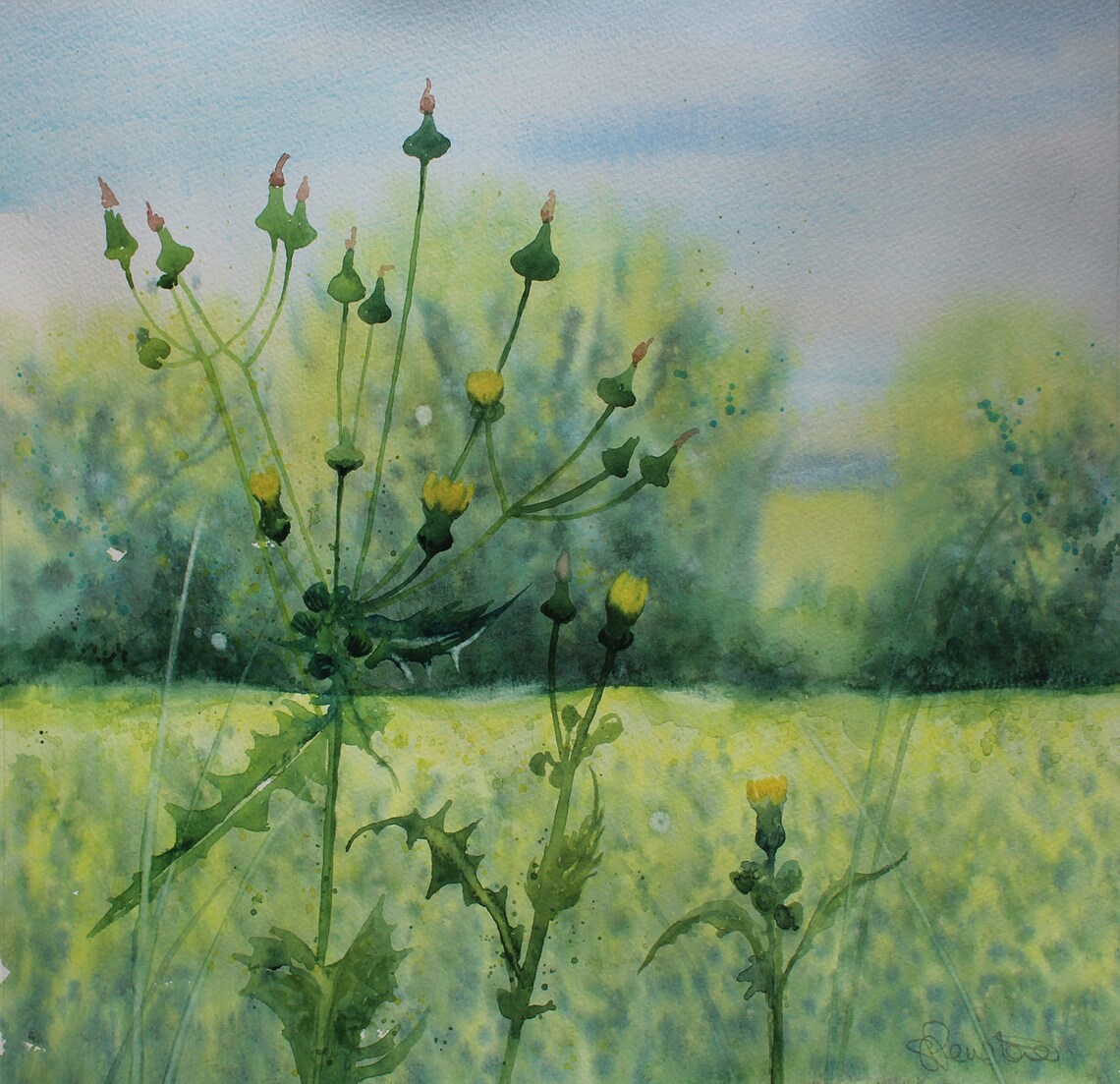 Summer Landscape Painting Summer Watercolour English - Etsy
