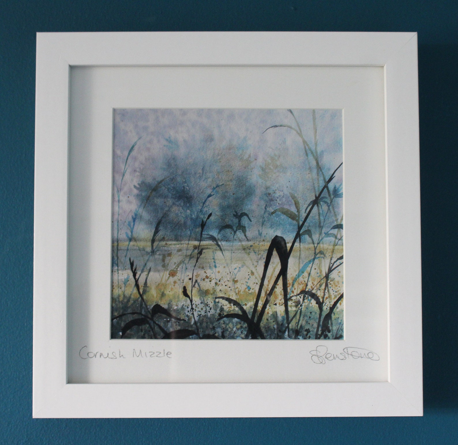 Watercolour Landscape Print Hedgerow Landscape Framed Print | Etsy