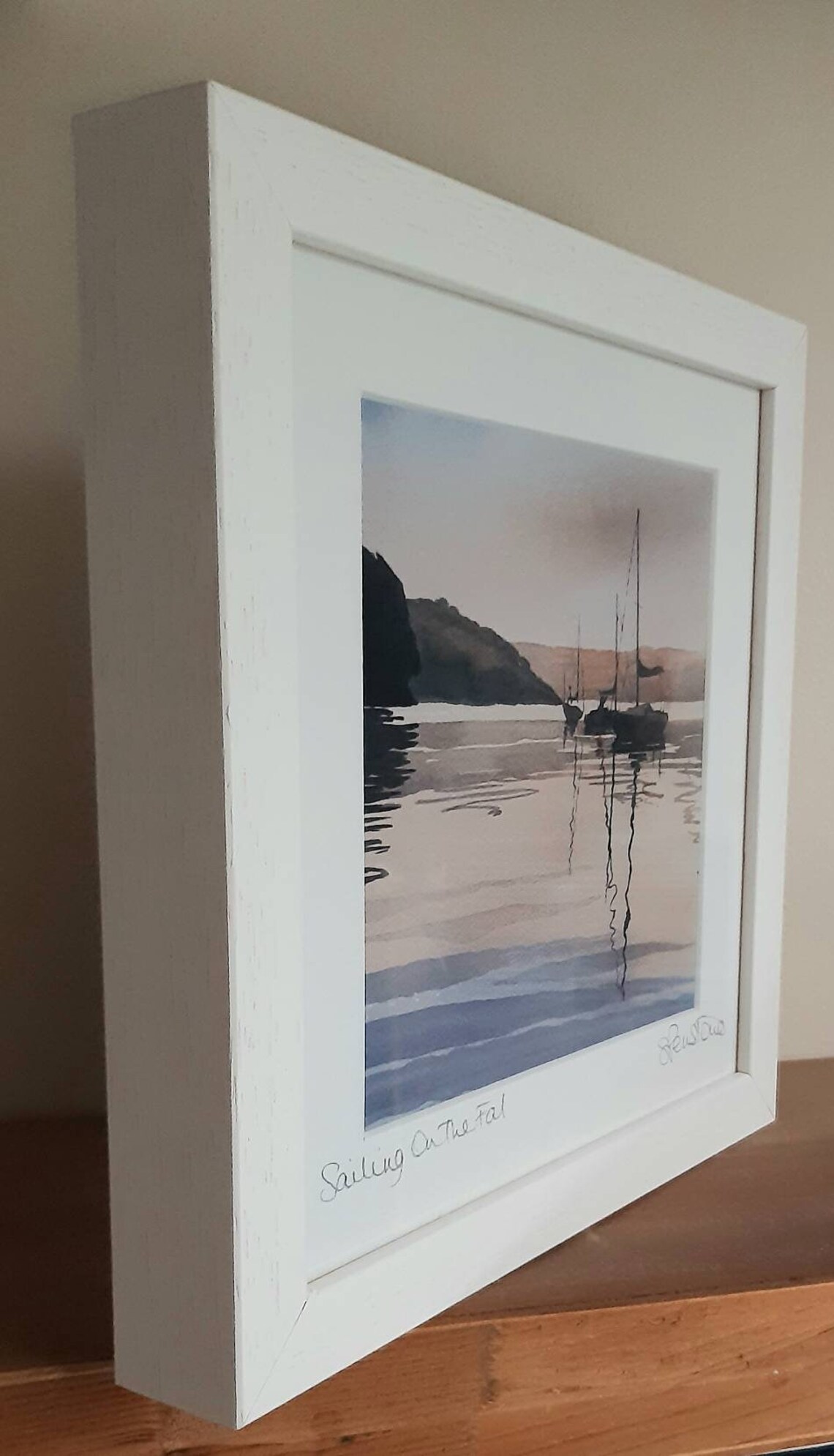 Framed Sailing Boat Print: Cornish Art, Fal River Watercolor - Etsy